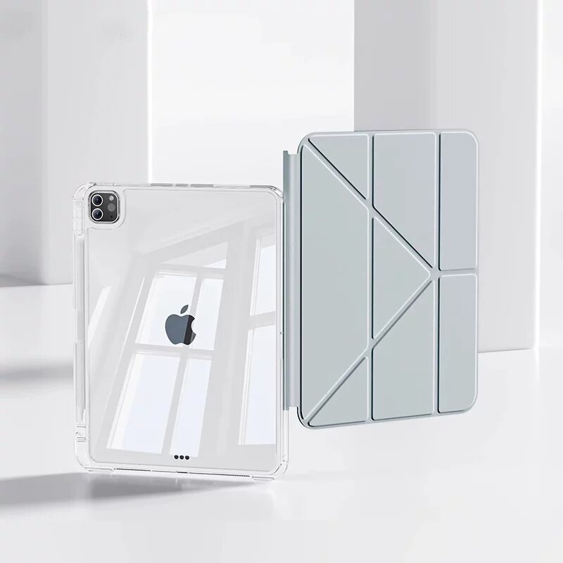 Чехол для iPad Pro 2018-2022 11 дюймов серый с регулируемым Y-образным подставкой