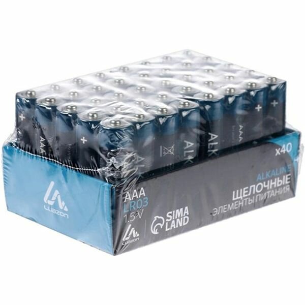 Батарейка алкалиновая (щелочная) Luazon Home AAA, LR03, 40шт (5524281)