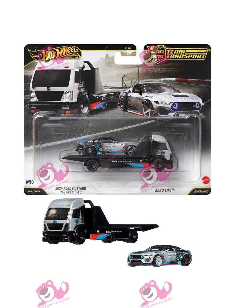 Машинка Hot Wheels Team Transport FLF56- 24 Ford Mustang RTR Spec 5-FD & Aero Lift