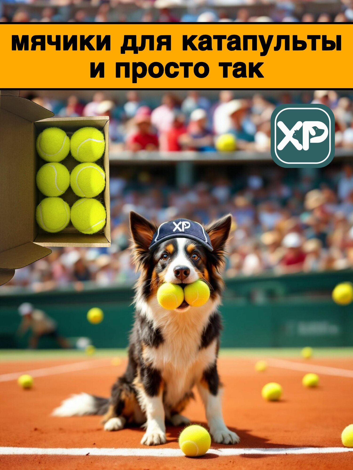 Набор мячей Для катапульты", для собак, обучающие, из резины и полимерных материалов, жёлтые