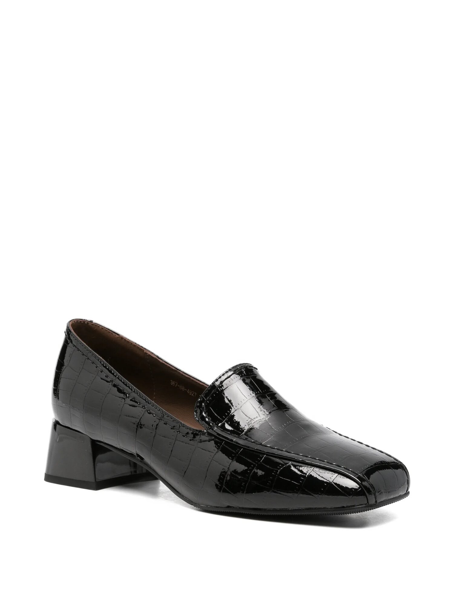 Туфли LINDA BAUMANN Crocodile-embossed leather pumps, размер 39, black/black — фото 1