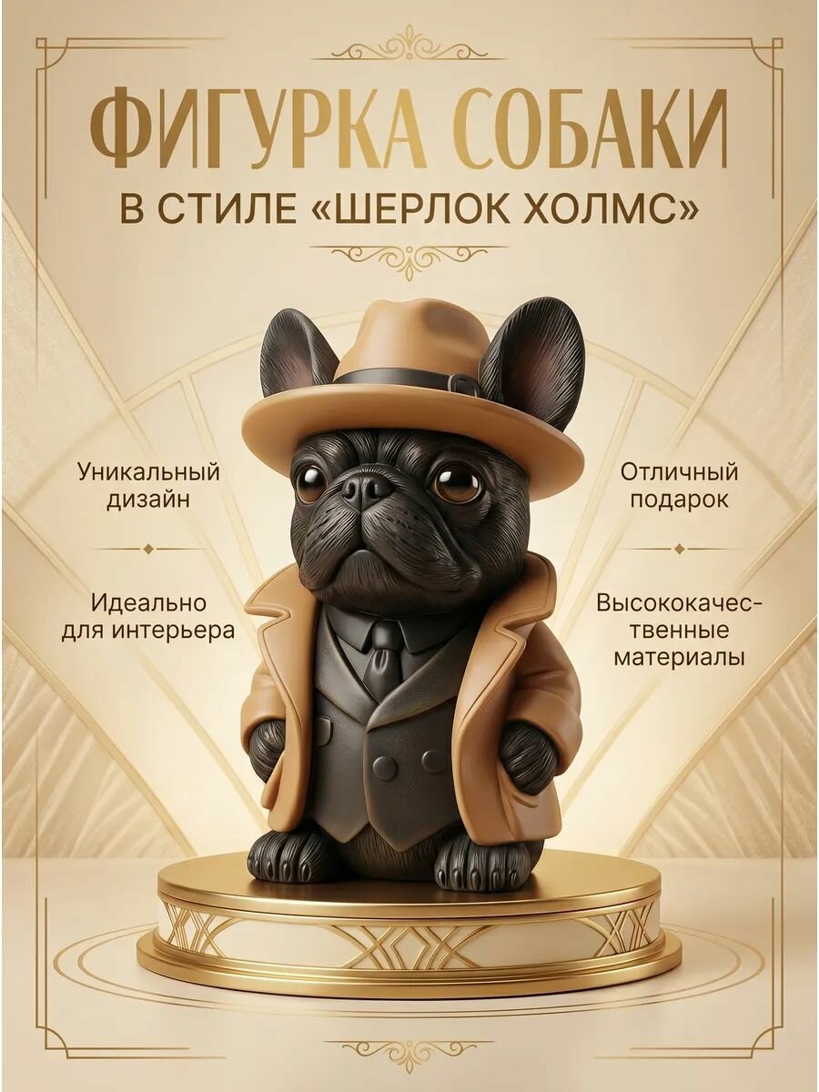 Статуэтка собаки в стиле "Шерлок Холмс"
