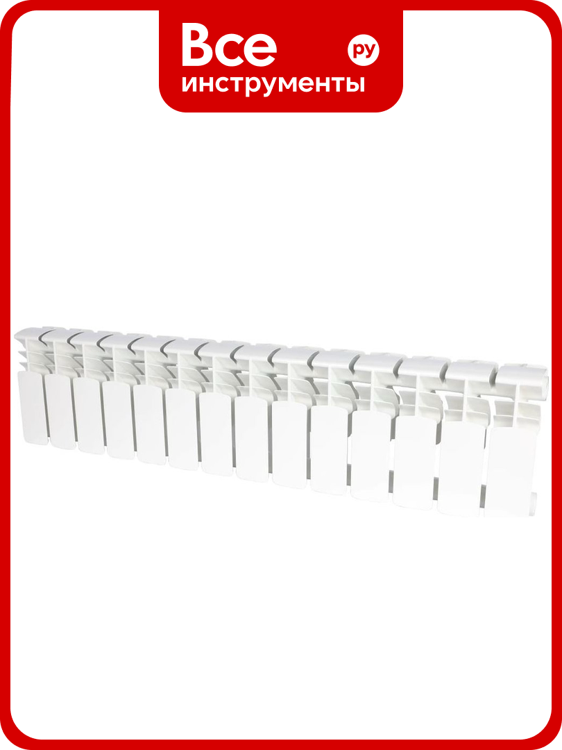Биметаллический радиатор ROMMER Plus BM 200 14 секций RG008UKJVMHSOI, белый настенный с боковым подключением