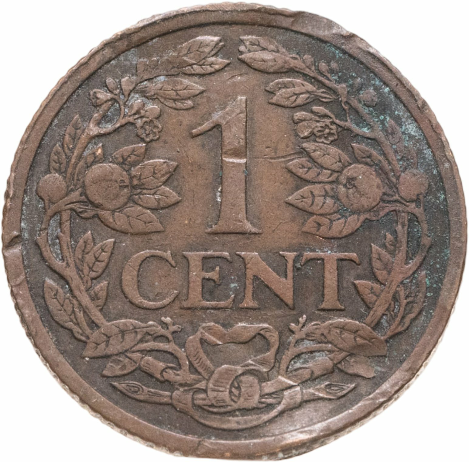 Нидерланды 1 цент cent 1914, Бронза, в сохранности VF-XF