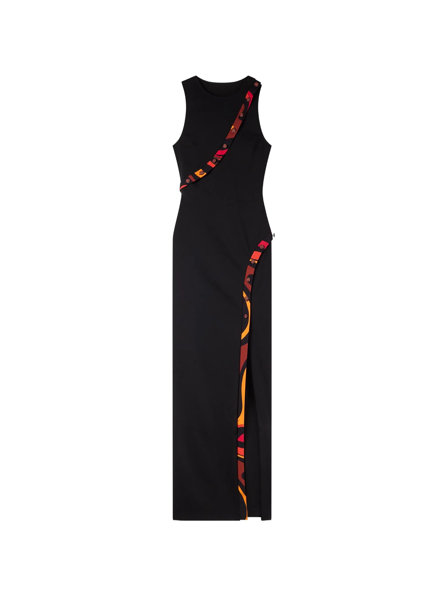 Платье Long fitted dress with printed detail