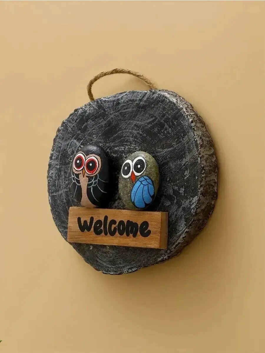 Стильное панно с надписью Welcome для интерьера