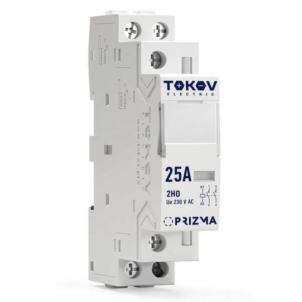Контактор модульный 18мм 25А 230В АС 2НО PRIZMA TOKOV ELECTRIC TKE-PZ-MC-1-25-230-20