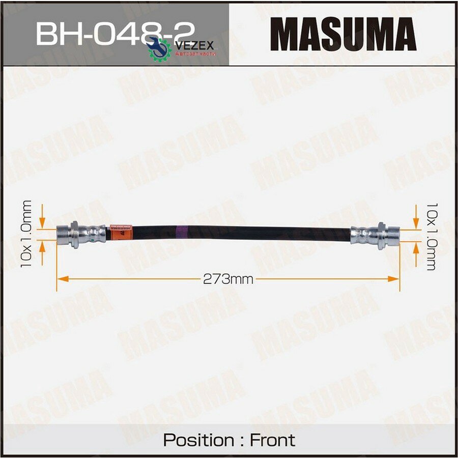 MASUMA BH0482 шланг тормозной перед!\ Toyota Previa 2.4 90-00