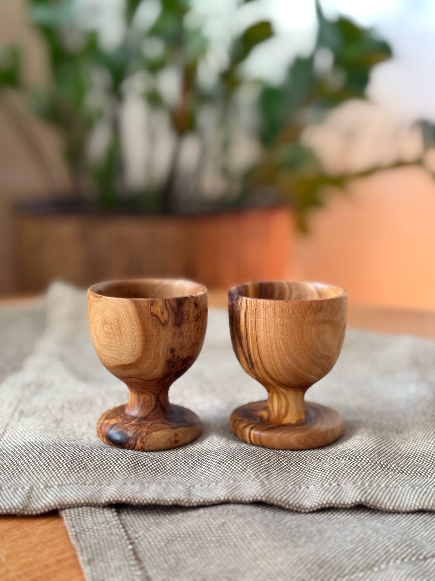 Рюмки из оливкового дерева, OliWood, комплект 2 шт