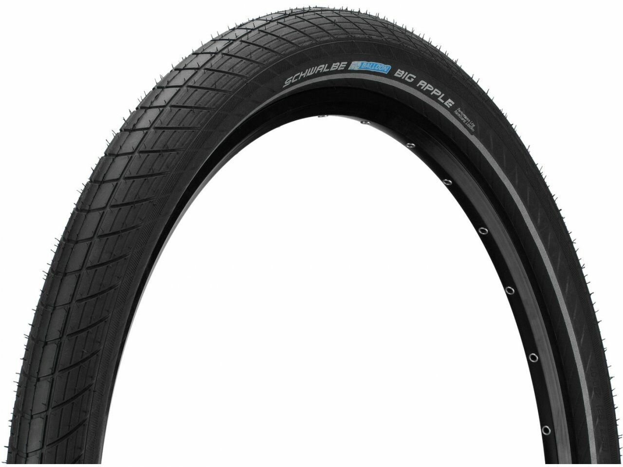 Покрышка. 28x2.35 (60-622) BIG APPLE Perf, RaceGuard B/B-SK+RT (светоотр полоса) черная