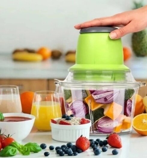 Кухонный электрический измельчитель продуктов Молния, Овощерезка с насадками, Кухонный прибор для измельчения