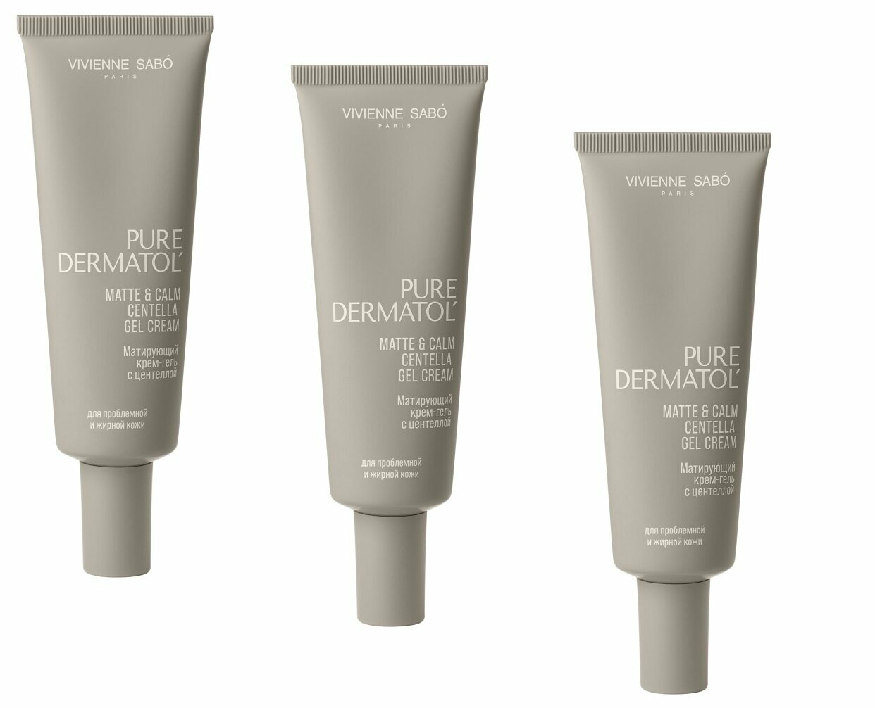 Матирующий крем-гель Vivienne Sabo Pure Dermatol' с центеллой 3шт