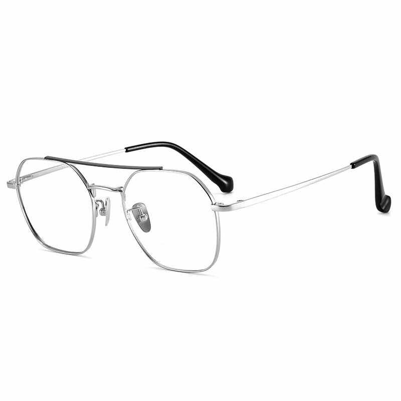 Очки BCLEAR Black Silver, прозрачные линзы, белый