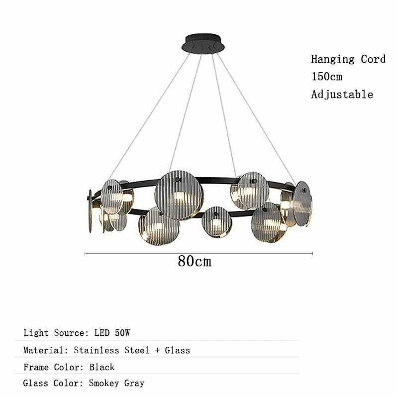 Artpad Современная люстра D80 см, LED, плавная регулировка яркости, для гостиной и столовой — фото 1