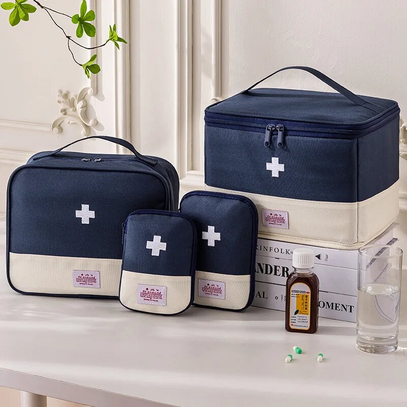 Складные сумки для лекарств из оксфорда 4 шт Белый, blue 4pcs set