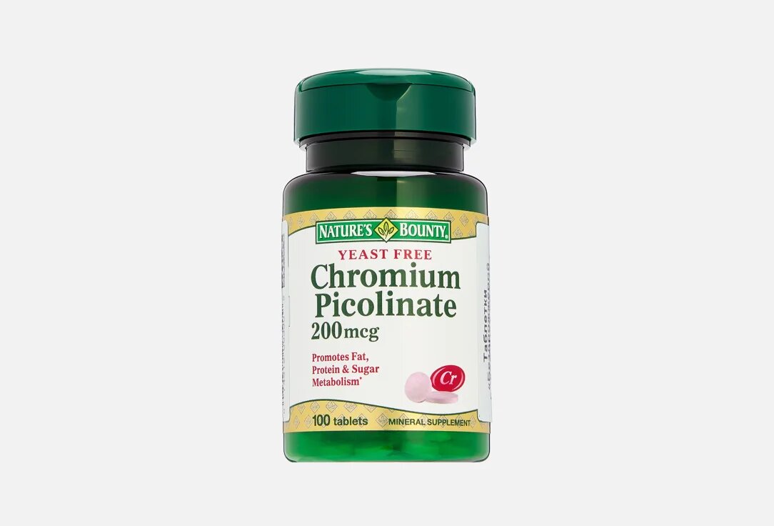 Nature’s Bounty 200 мкг в таблетках Хром 100 шт