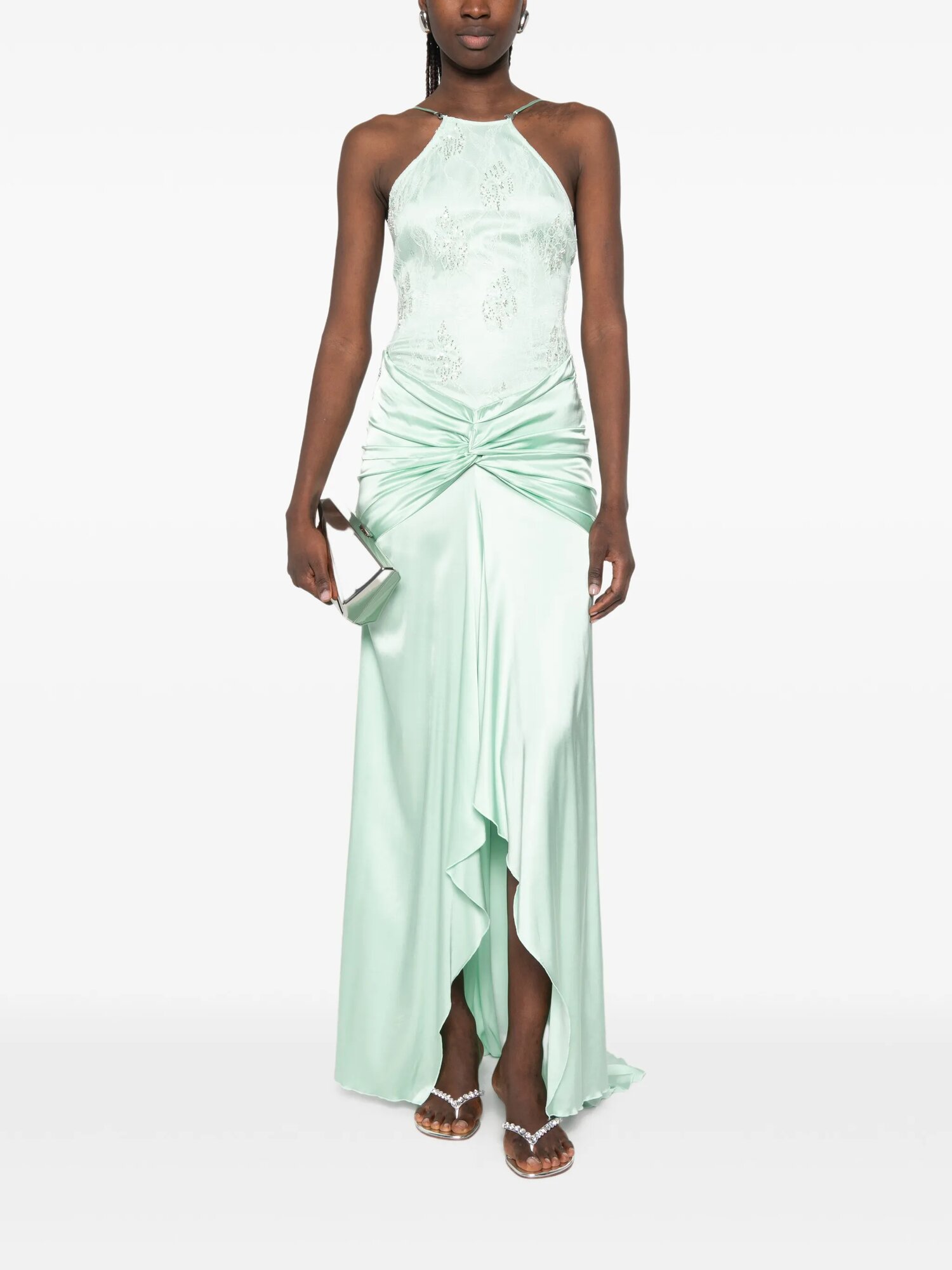 Платье PATRIZIA PEPE Maxi jewel insert dress, размер 38, green — фото 1