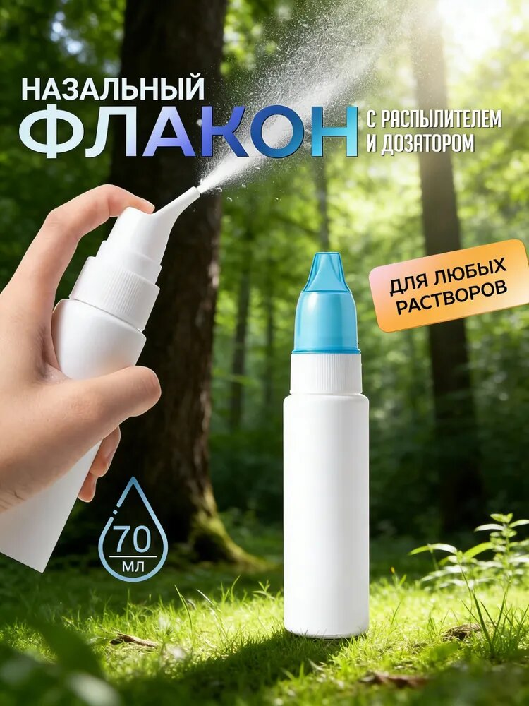 Флакон пустой с распылителем Назальный ирригатор, флакон для промывания носа многоразовый