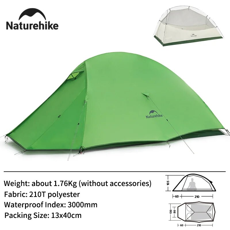 Naturehike Cloud Base палатка для кемпинга 2 Person - Green