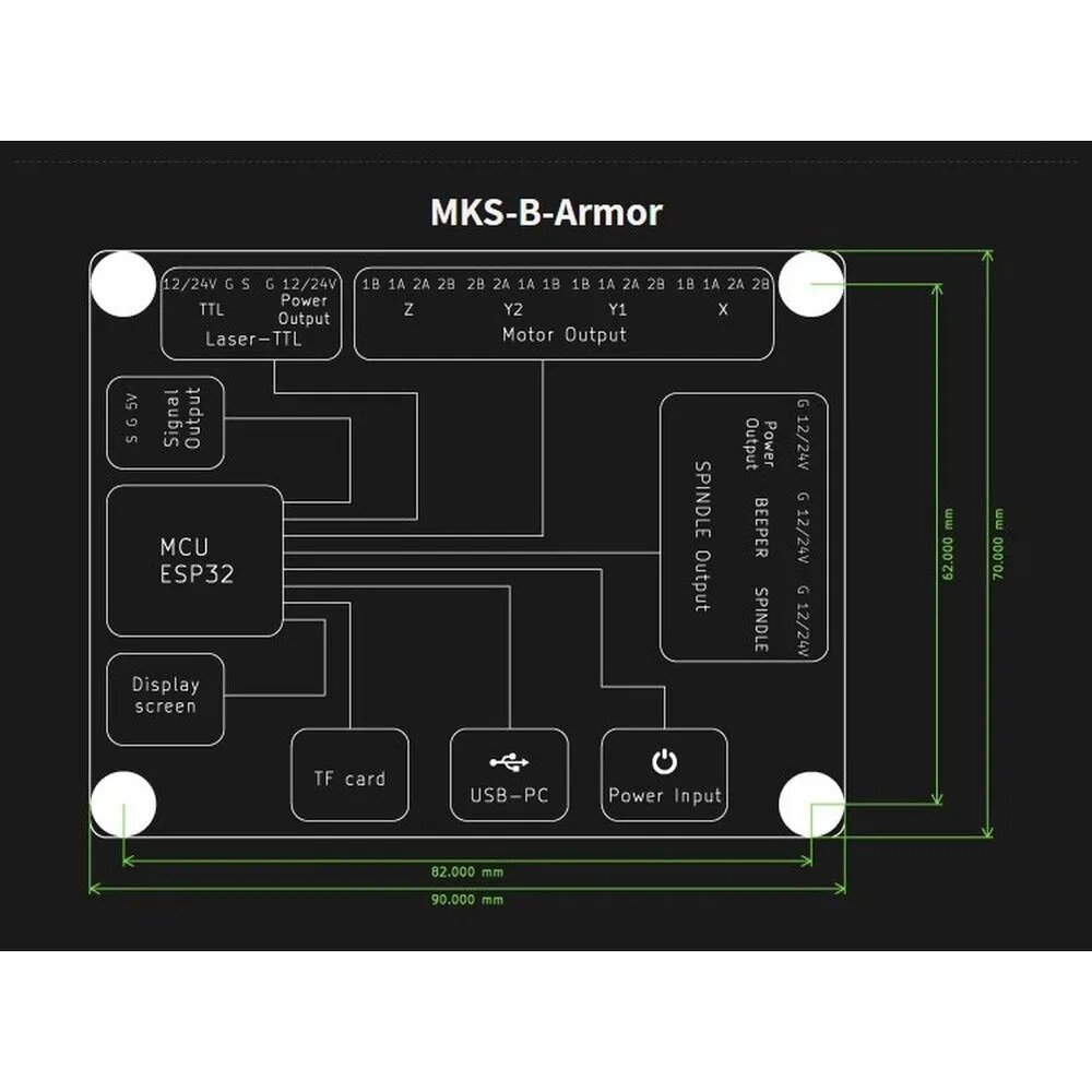 Материнская плата Makerbase DLC32 + Сенсорный экран TS35-R для Гравировальных станков с ЧПУ