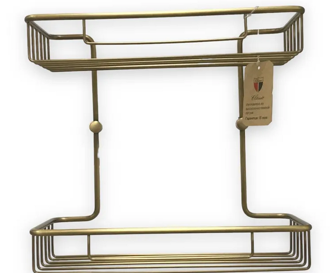 Полка Classic Retro BCF-2P, латунь, для ванной, настенная, ограничитель, бронза