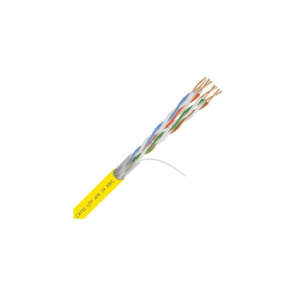 Омедненный кабель Netlink NL-CCA UTP 4PR 24 AWG CAT5е 305м внутренний, желтый УТ-00000568