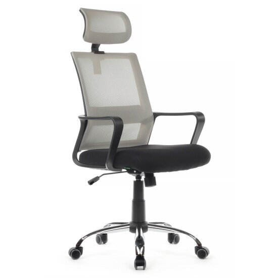 Кресло офисное Riva Chair Mint RCH 1029HB Серый. Черный