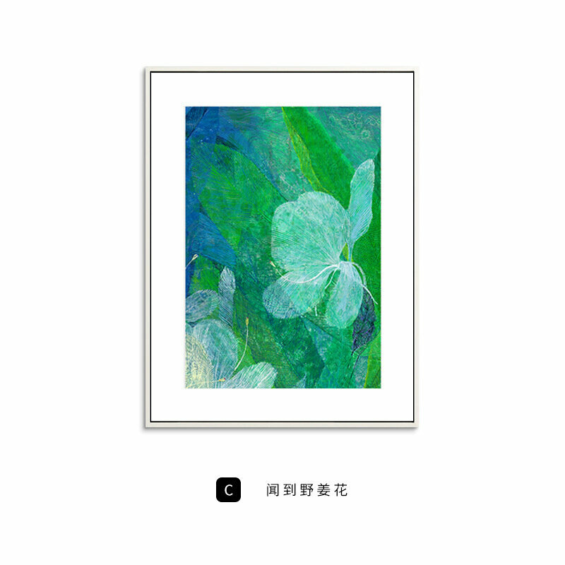 Современная скандинавская картина - дизайн Wild Ginger Flower, 40x60 см холст с масляной краской и рамкой PS