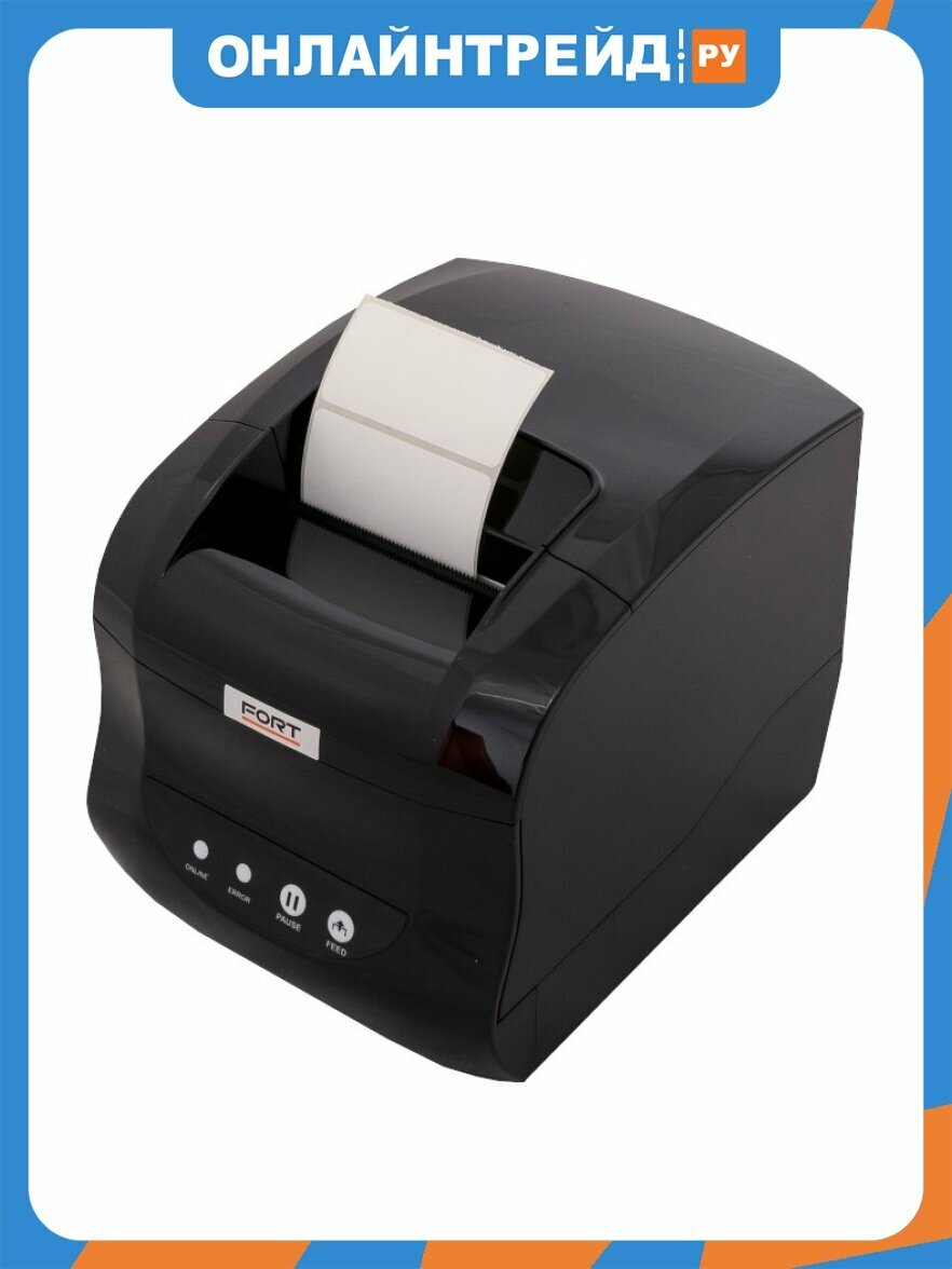 Принтер этикеток Fort FT-365B (термо, 203dpi, USB) черный