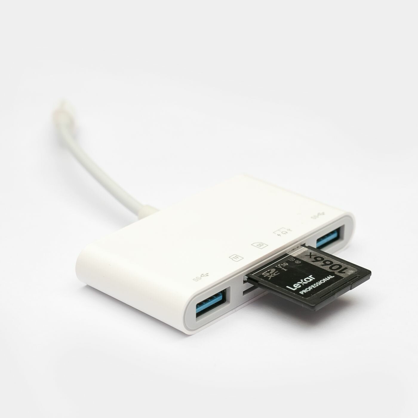 Картридер 5 в 1 TypeC HUB USB для карт памяти SD TF OTG. Переходник для iPhone/iPad, Macbook.