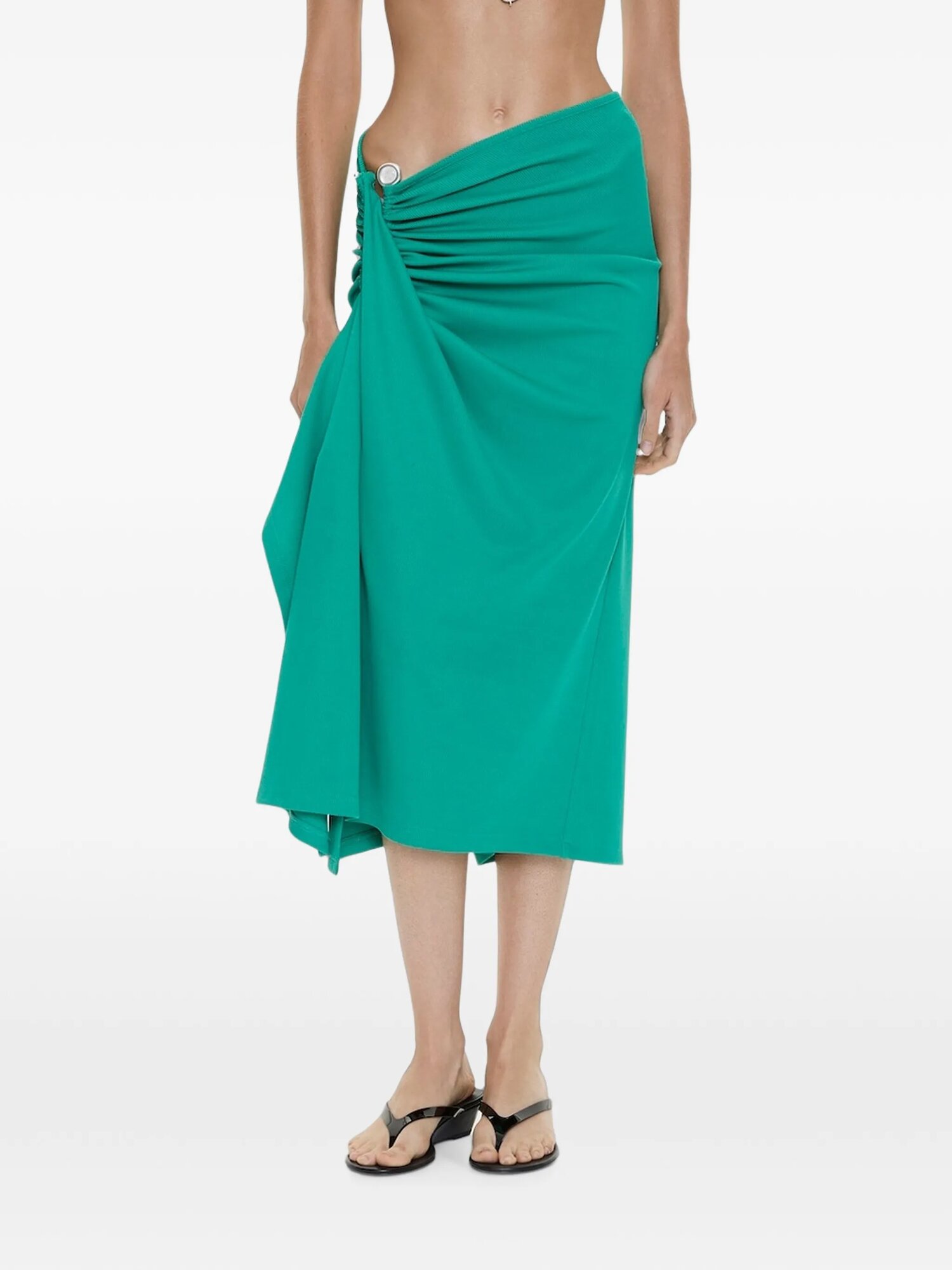 Юбка Droplet crystal-embellished ruched midi skirt