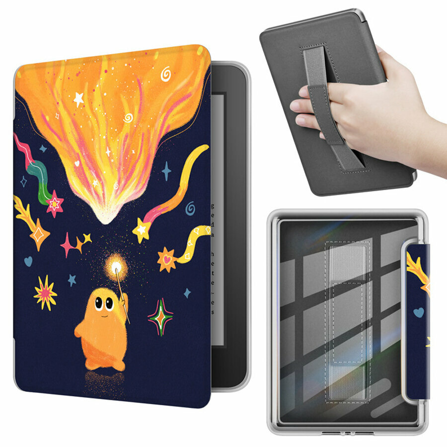 Чехол-книжка для Amazon Kindle Paperwhite 12 Gen (7", 2024), прозрачная задняя крышка