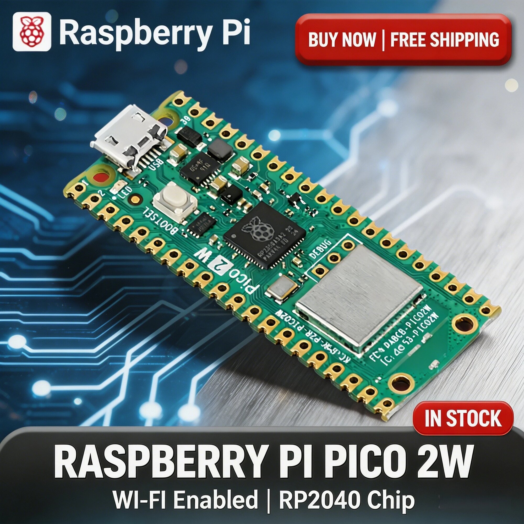 Raspberry Pi Pico 2W 2WH Pico 2WH — фото 1