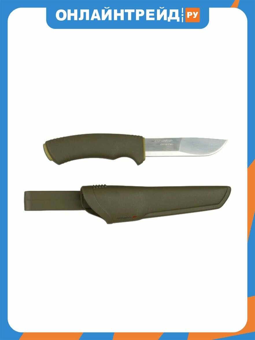 Нож туристический Morakniv Bushcraft Forest, нержавеющая сталь, резиновая ручка