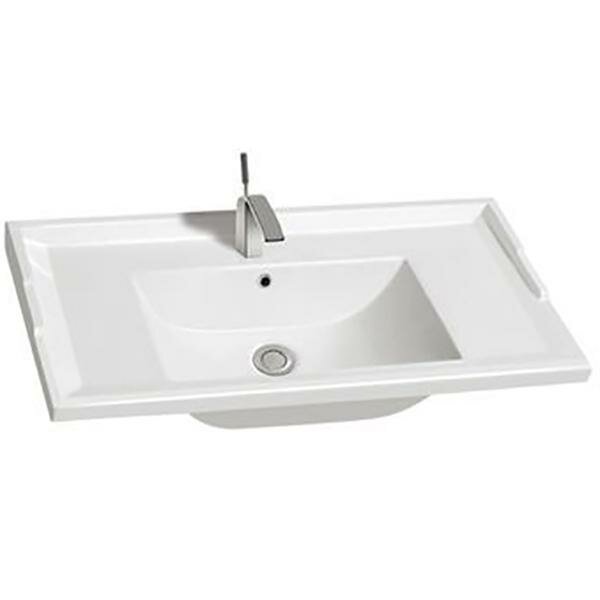 Раковина CeramaLux 80 NYJ840-80 Белая, санфаянс, полувстраиваемая