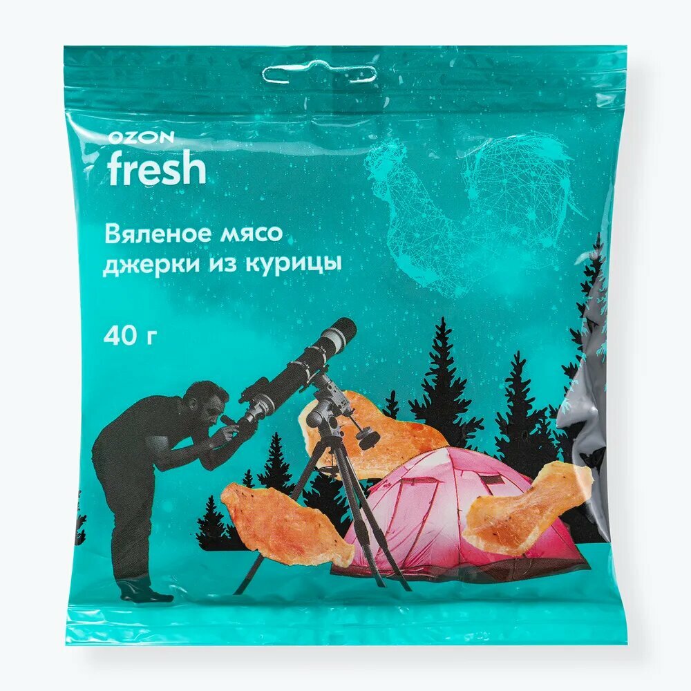Джерки мясные из филе куриного сыровяленое 40 г, Ozon fresh