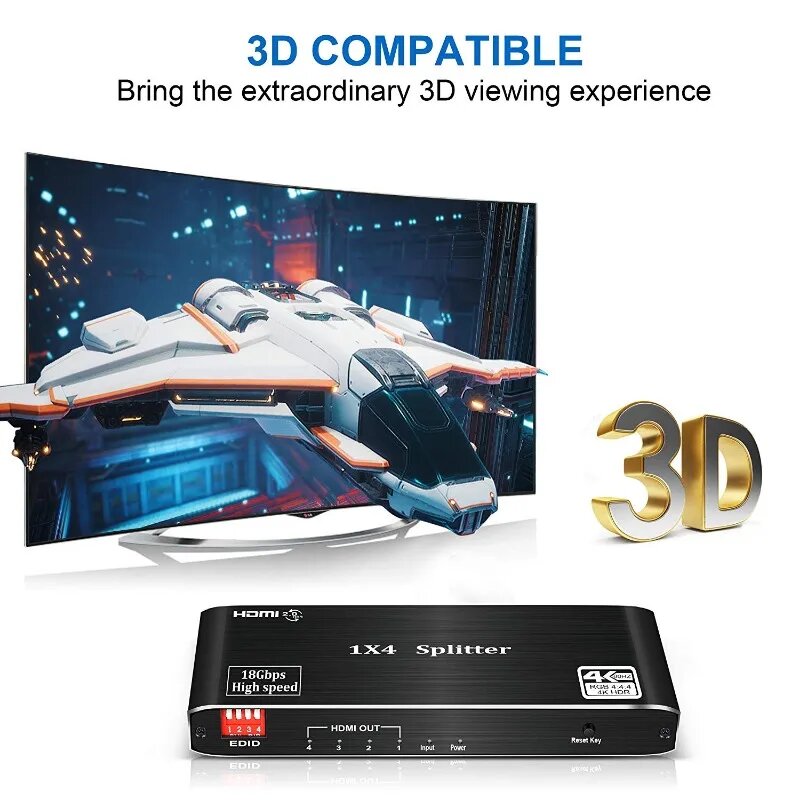 HDMI-сплиттер 4К 60Гц 1x4 — фото 1