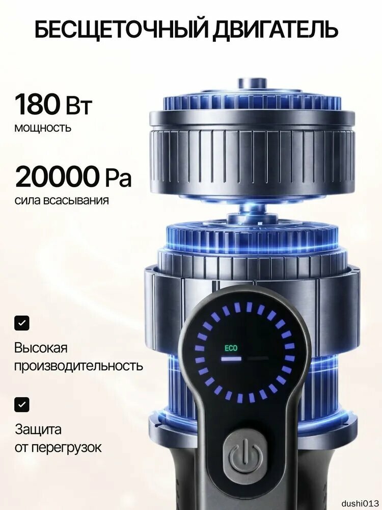 Пылесос автомобильный, мощный, с воздуходувкой, 49000Па, чёрный — фото 1