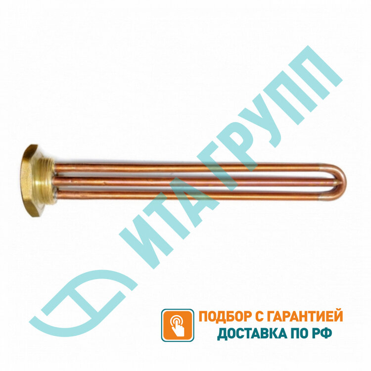 ТЭН 1,5кВт (1500Вт) RDT, резьбовой 42 мм для Ariston, De Luxe, Real, Thermex, под анод М6, 30291