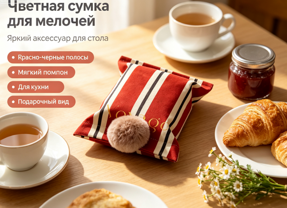 Винтажный тканевый чехол для салфеток с пушистым помпоном, французский декоративный органайзер для дома