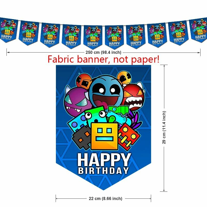 Геометрия Даш одноразовая посуда для детского праздника banners