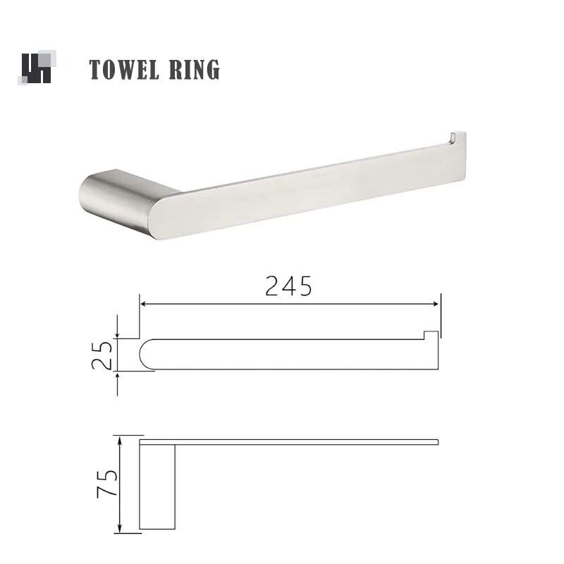 Набор аксессуаров для ванной из нержавеющей стали Brushed Nickel Белый, Towel Ring A