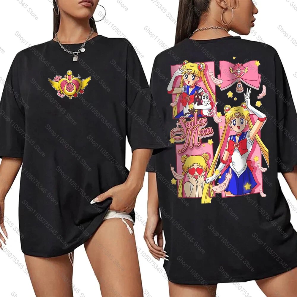 Футболка Sailor Moon Bandai Хлопок Черный, 5, XXL