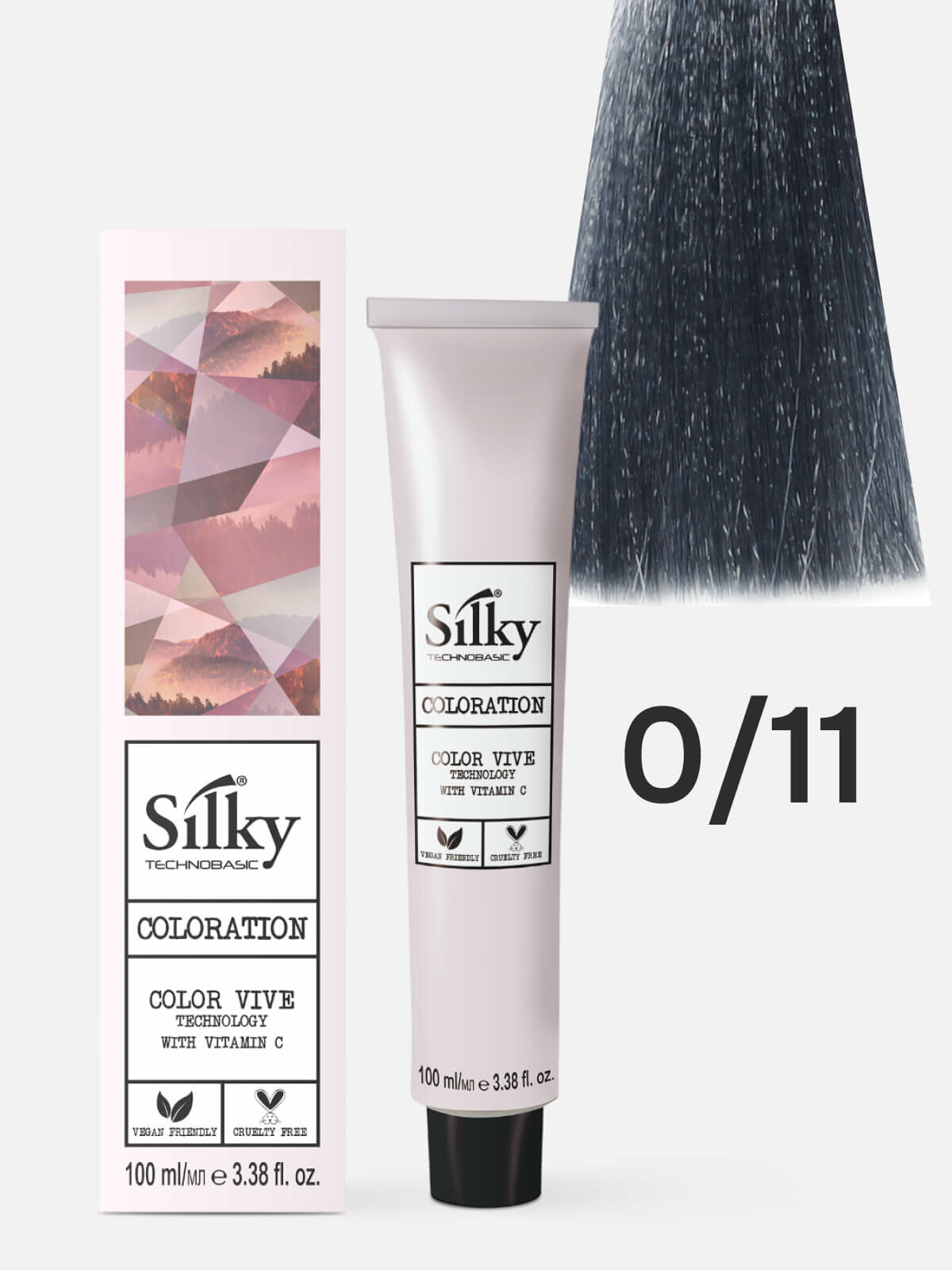 Крем - краска для волос профессиональная Silky Color Vive/Ultralift 011 Усилитель Серый, 100 мл