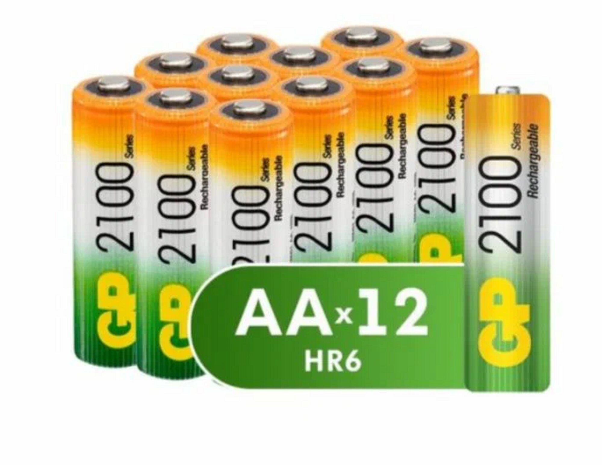 Аккумулятор GP 210AAHC-B12, типоразмер AA, 2100 mAh, до 1000 циклов разряд/заряд