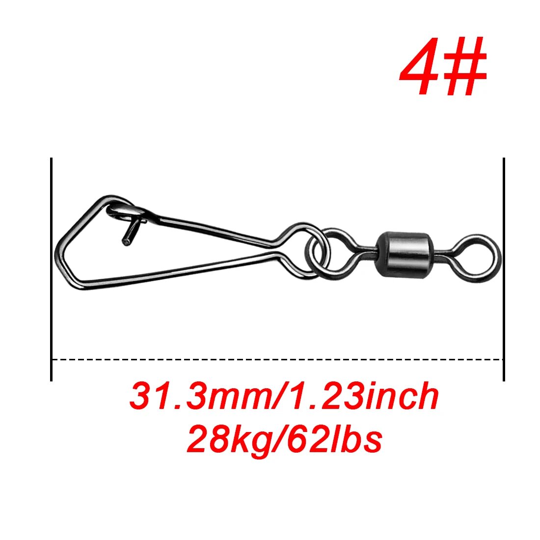 FishTrip Вертлюг с Быстросъемным Крючком 25pcs 4