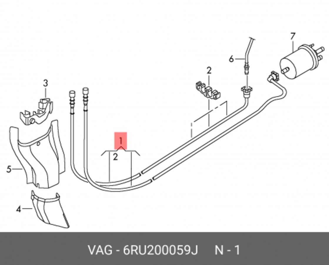 К-Кт Топливных Трубок Audi/Vw Rapid/Polo 2011 > (VAG 6RU200059J)