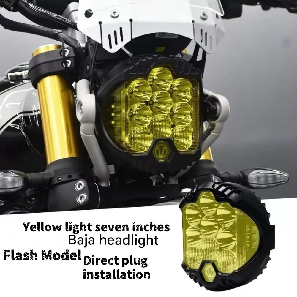 Полный комплект светодиодных фар в стиле Baja для мотоцикла Triumph Scrambler 400X, водонепроницаемые ретро-фары, запчасти для вторичного рынка.