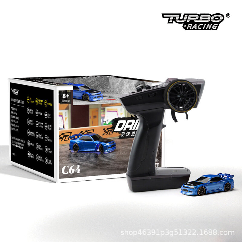 Миниатюрные радиоуправляемые дрифт-машинки TURBO RACING 1:76 C61, C62, C63, C64 - небольшие заднеприводные модели в японском стиле Подарок