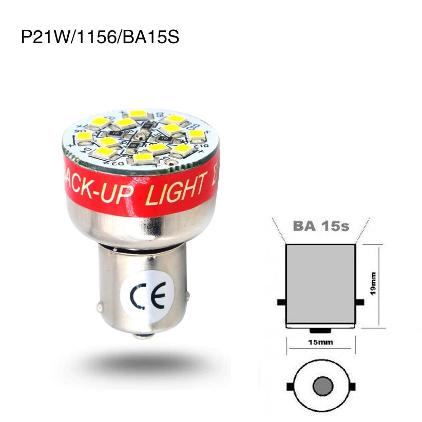 Ультраяркий Звуковой И Светодиодный Задний Предупреждающий Фонарь 12SMD P21W/1156/Ba15S, Заменяет Оригинальный Задний Фонарь